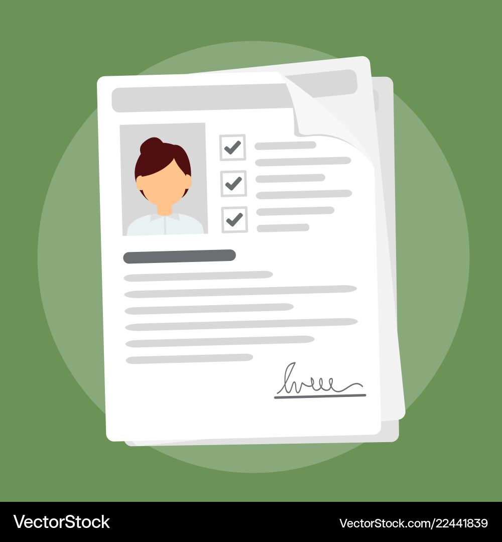 Documents with personal Royalty Free Vector Image