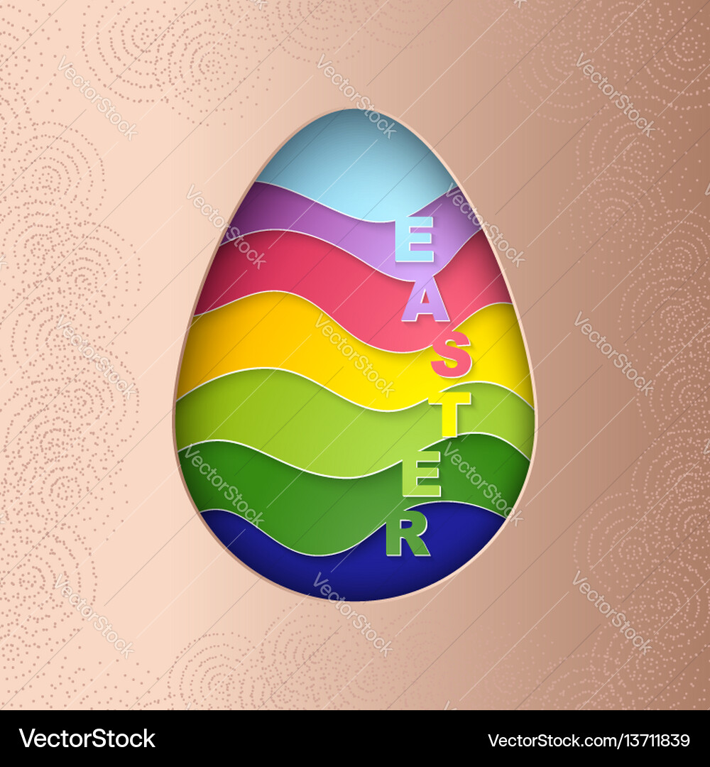 Easter egg with strips pattern texture Royalty Free Vector