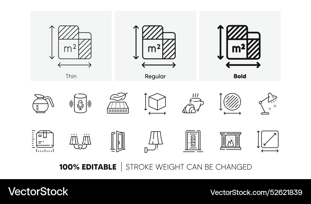 Floor plan square area and coffee break line Vector Image