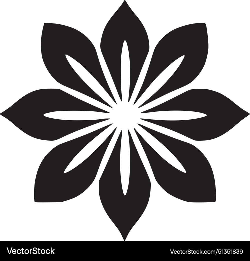 Flower - black and white isolated icon Royalty Free Vector