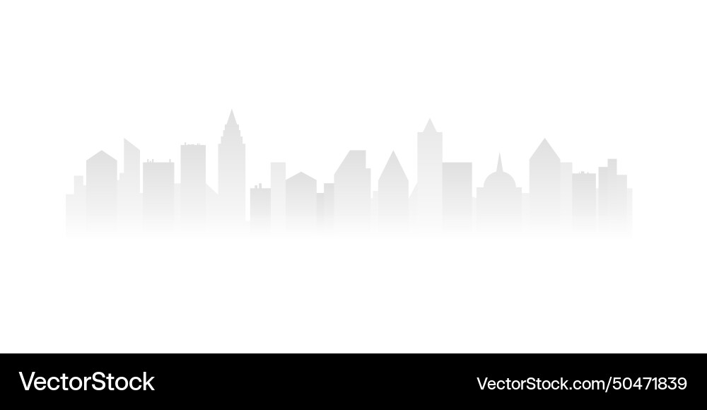 Gradient city skyline with abstract silhouettes Vector Image
