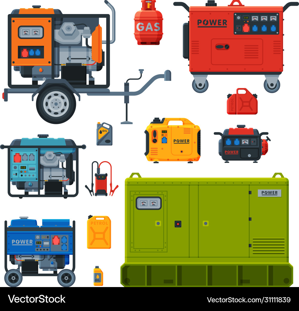 Industrial Generator Set Royalty Free Vector Image