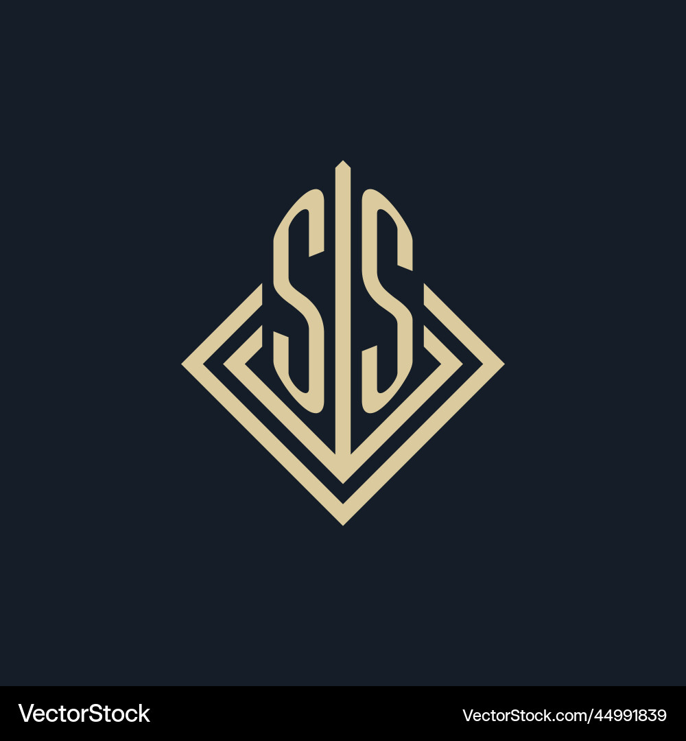 Initials ss logo rhombus lines shape style luxury Vector Image