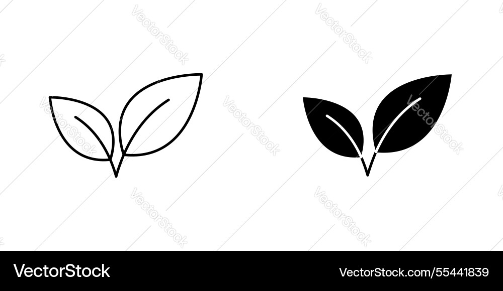 Leaf icon symbol collection on white background Vector Image