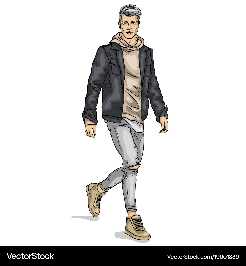 Man model Royalty Free Vector Image - VectorStock
