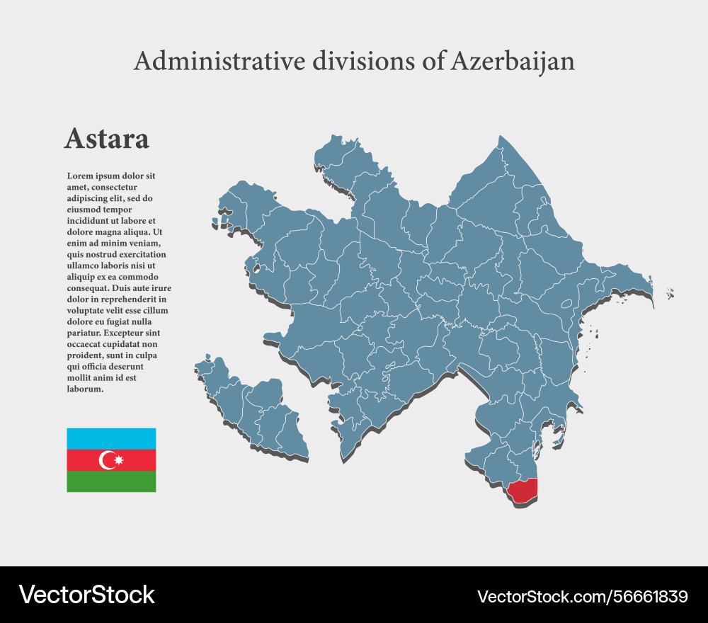 Map azerbaijan province astara Royalty Free Vector Image