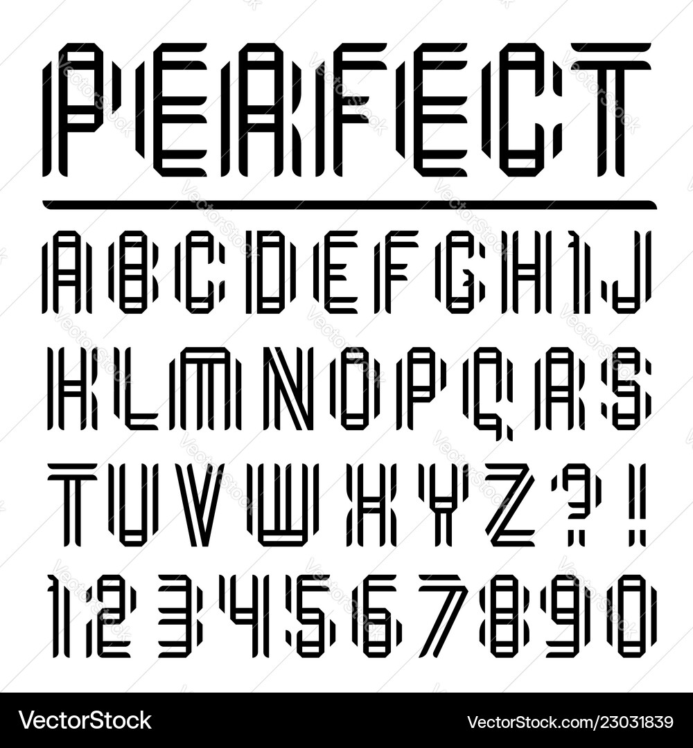 Modern font paper letters folded from black tape Vector Image