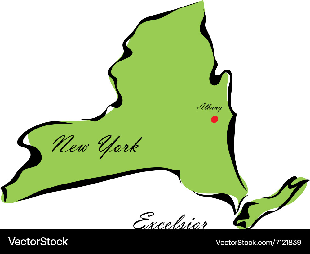 New York State Map Royalty Free Vector Image - VectorStock