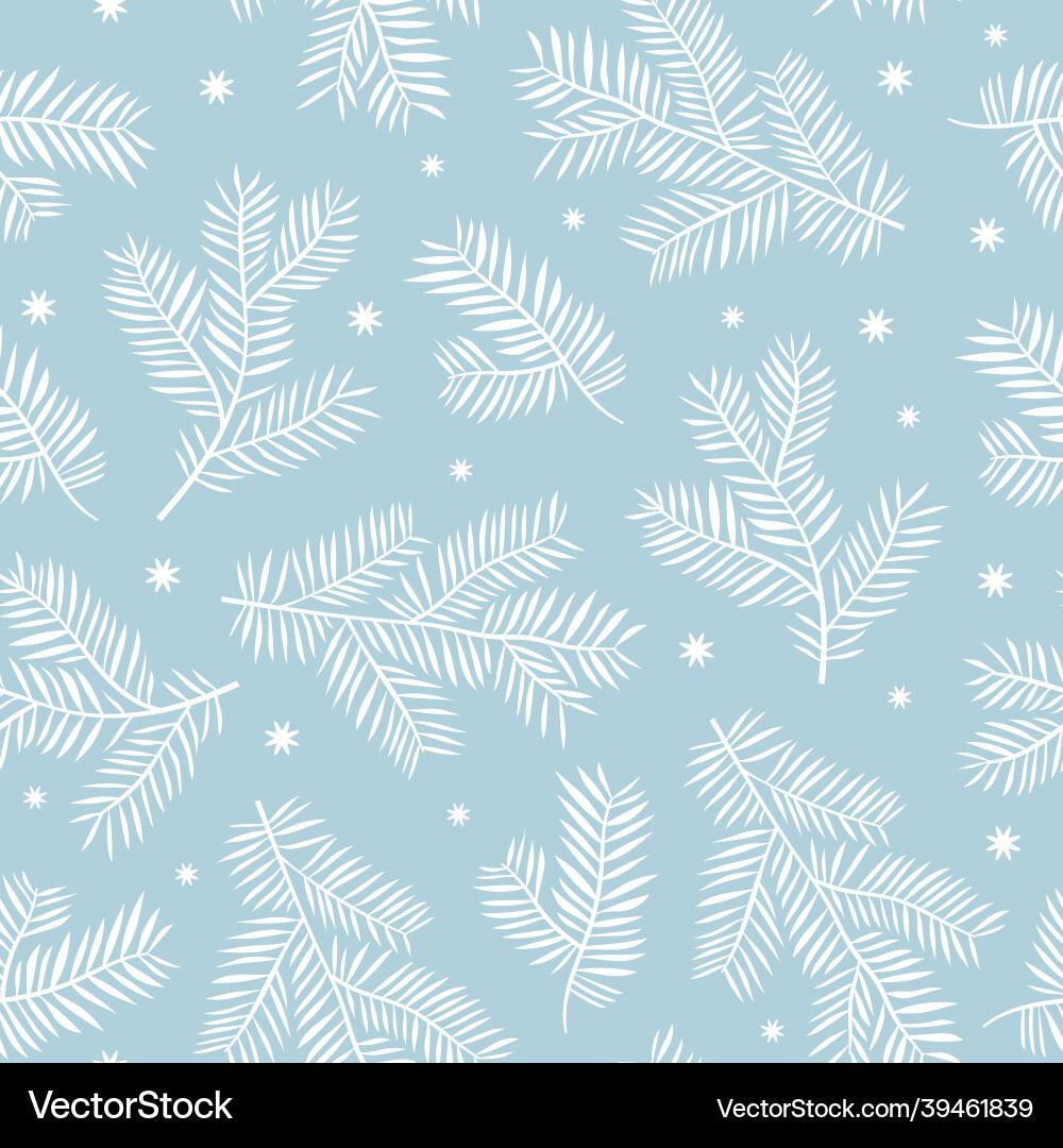 Seamless pattern with fir tree branches Royalty Free Vector