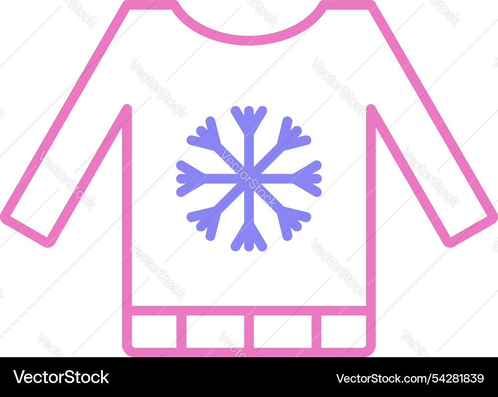 Sweater line two colour icon Royalty Free Vector Image