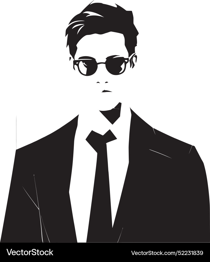 Vintage noir style man in blackbold Royalty Free Vector
