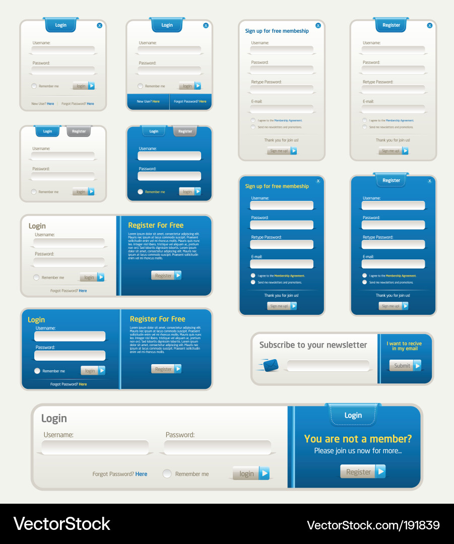 Website design elements Royalty Free Vector Image