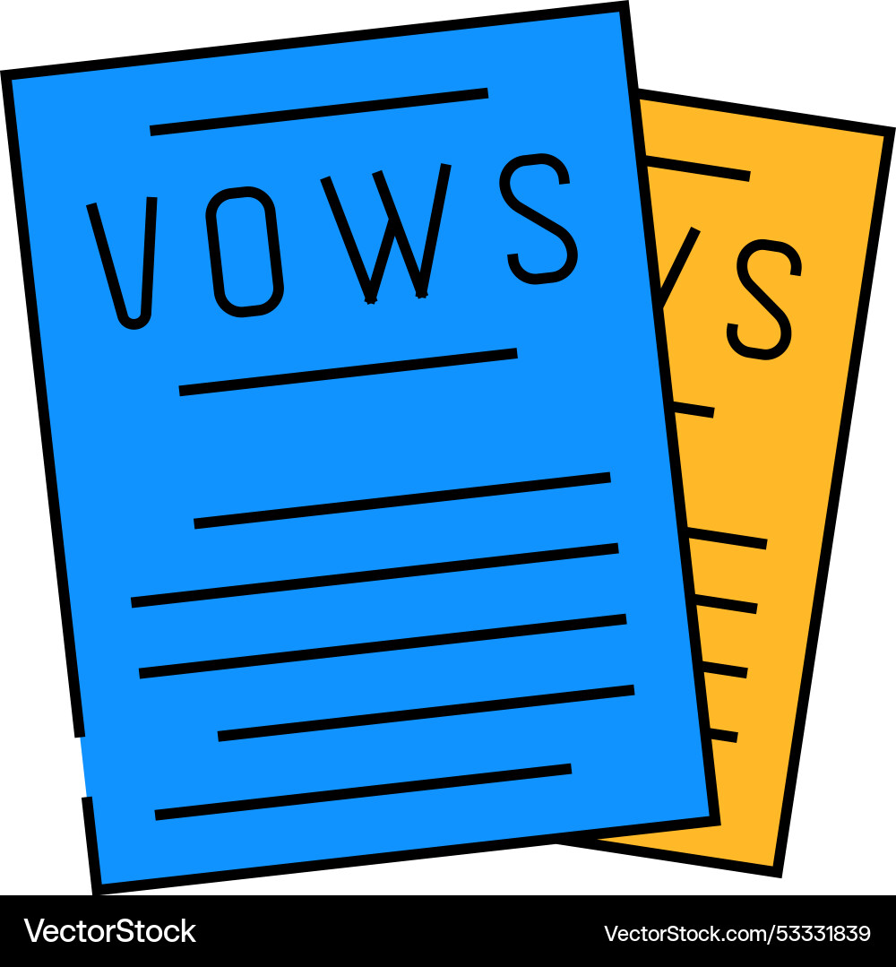 Wedding vow icon color Royalty Free Vector Image