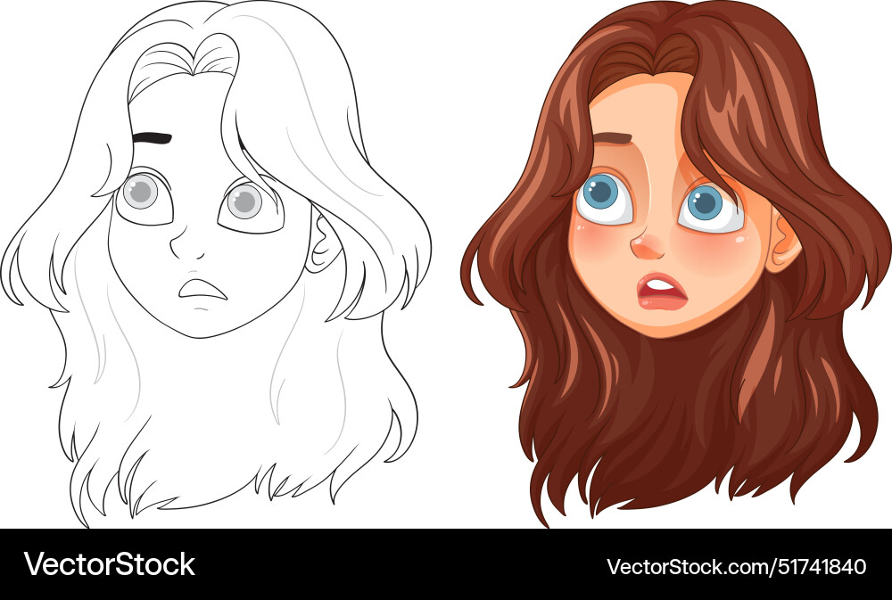 A girl with surprised expression Royalty Free Vector Image