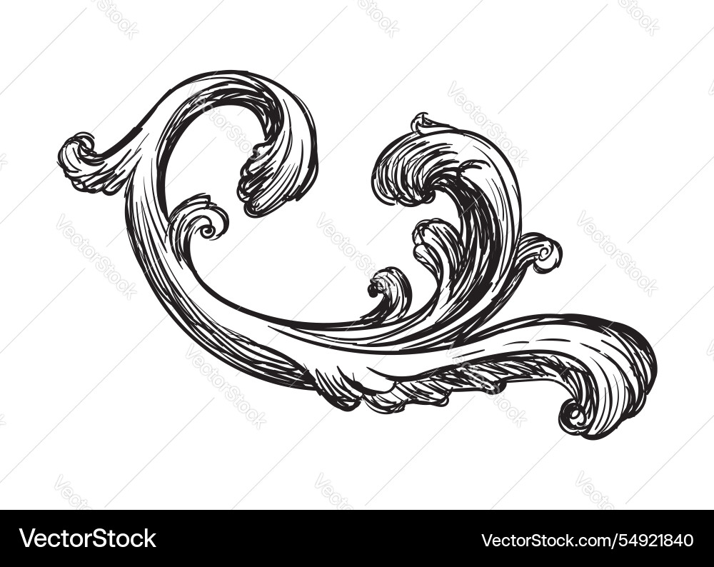 Florish hand drawing design element Royalty Free Vector