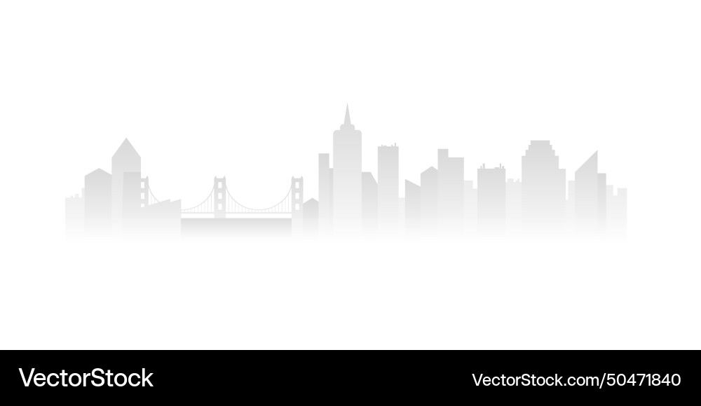 Gradient city skyline with silhouettes Royalty Free Vector