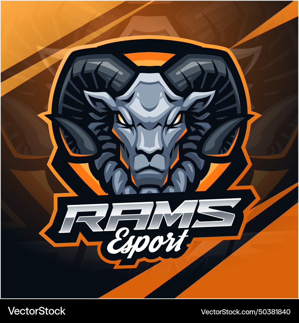 Rams esport mascot logo design Royalty Free Vector Image