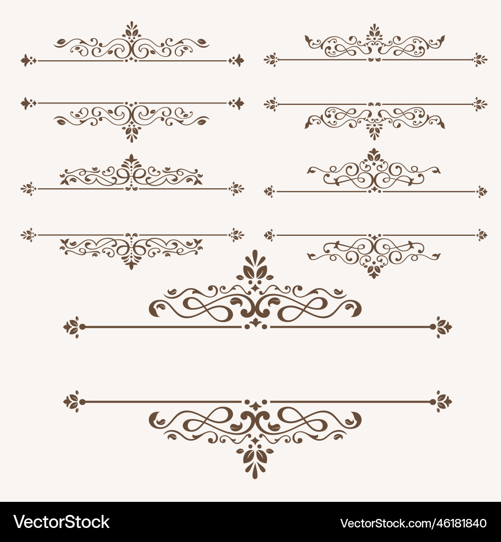 Set of border frame ornamental Royalty Free Vector Image