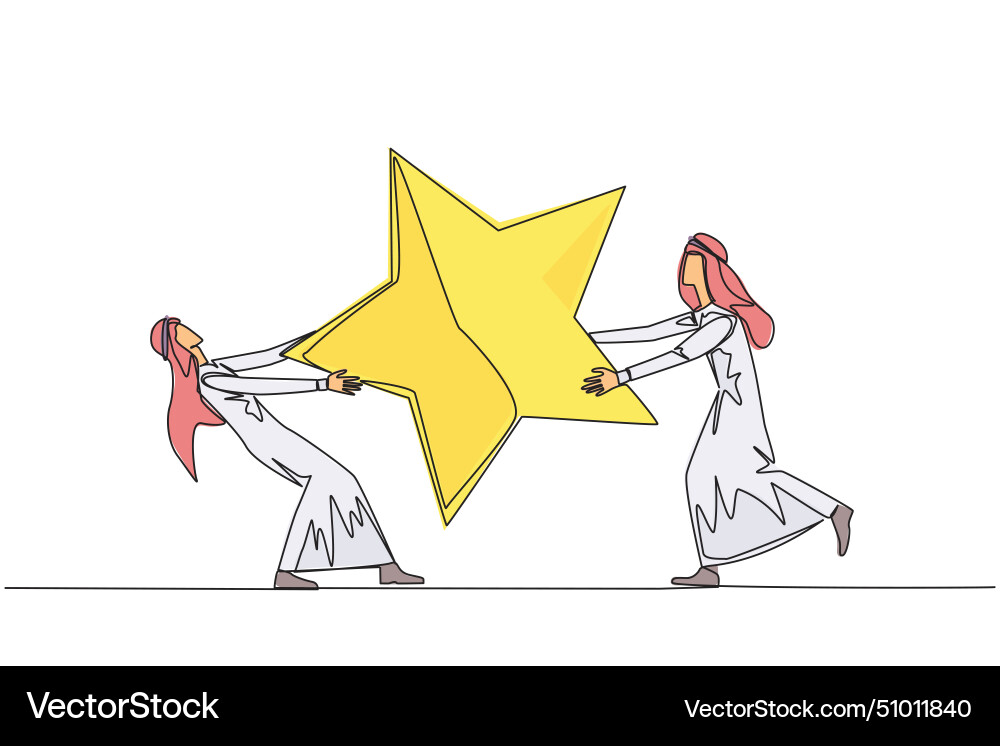 Single continuous line drawing two angry arabian Vector Image Single continuous line drawing two angry arabian Vector Image