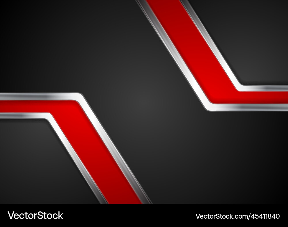 Technology red and black background with metal Vector Image