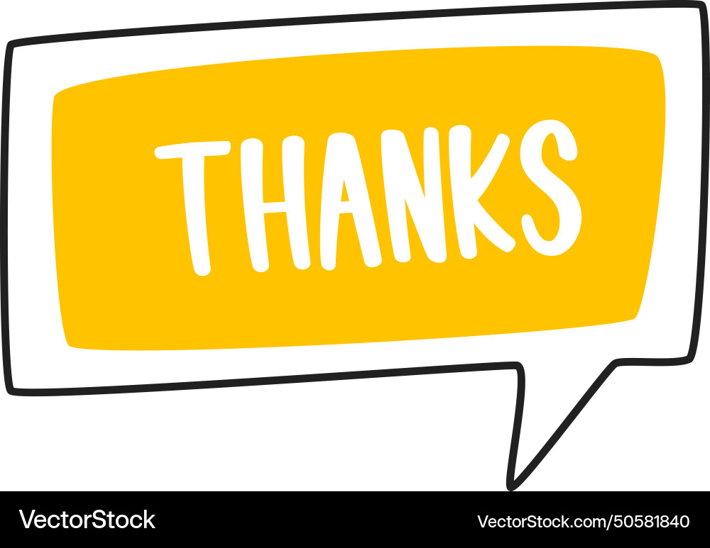 Thanks speech bubble Royalty Free Vector Image