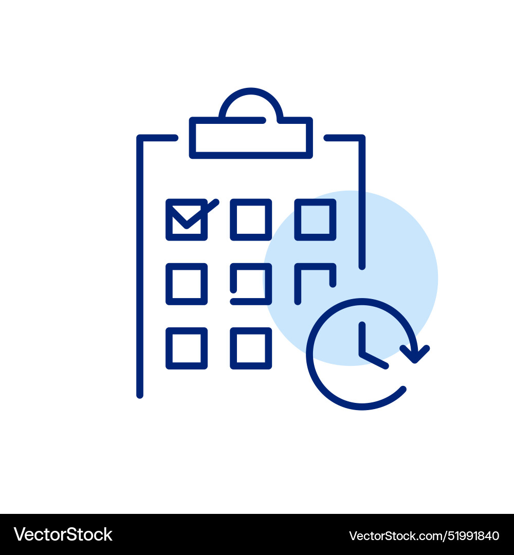 Timed task list clipboard deadline planner Vector Image