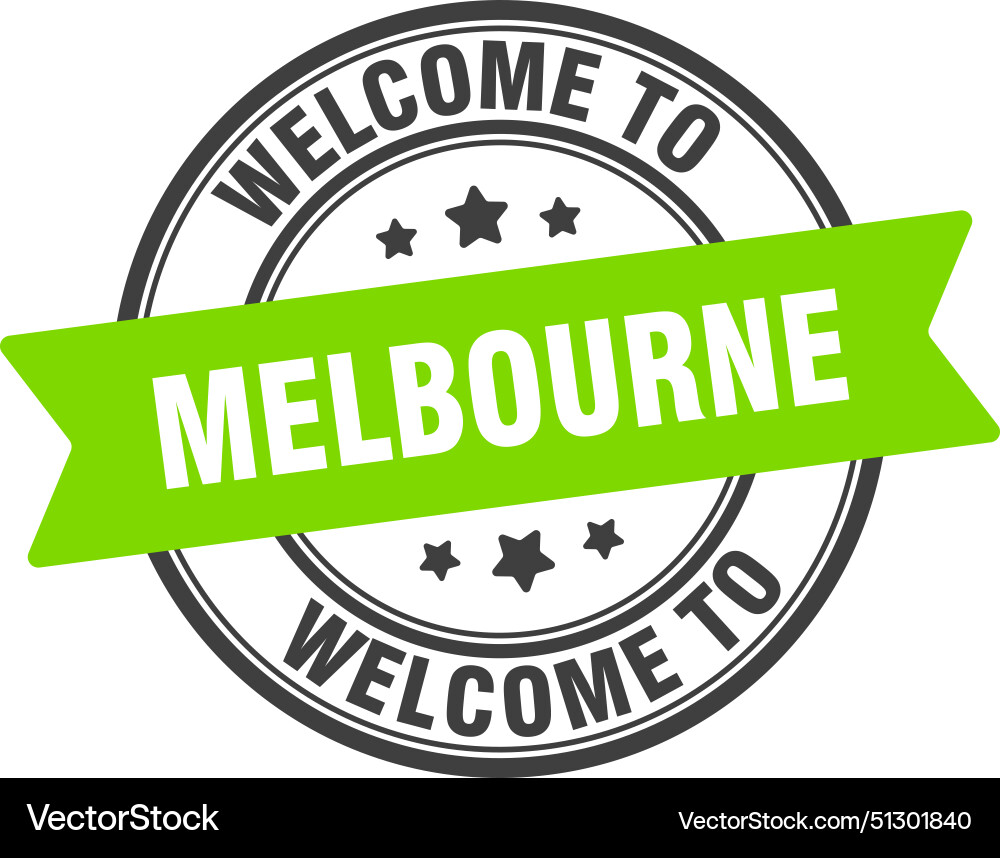 Welcome to melbourne stamp round sign Royalty Free Vector
