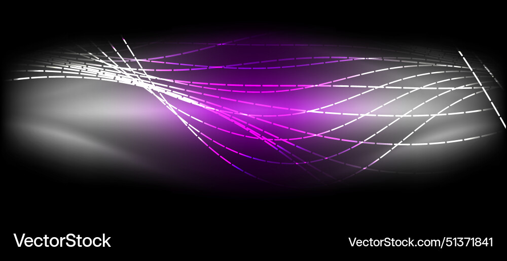 A purple and white wave design on black Royalty Free Vector