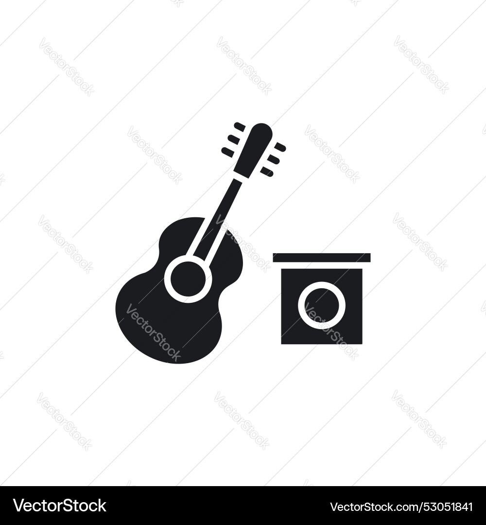 Busking icon set in black filled and outlined Vector Image