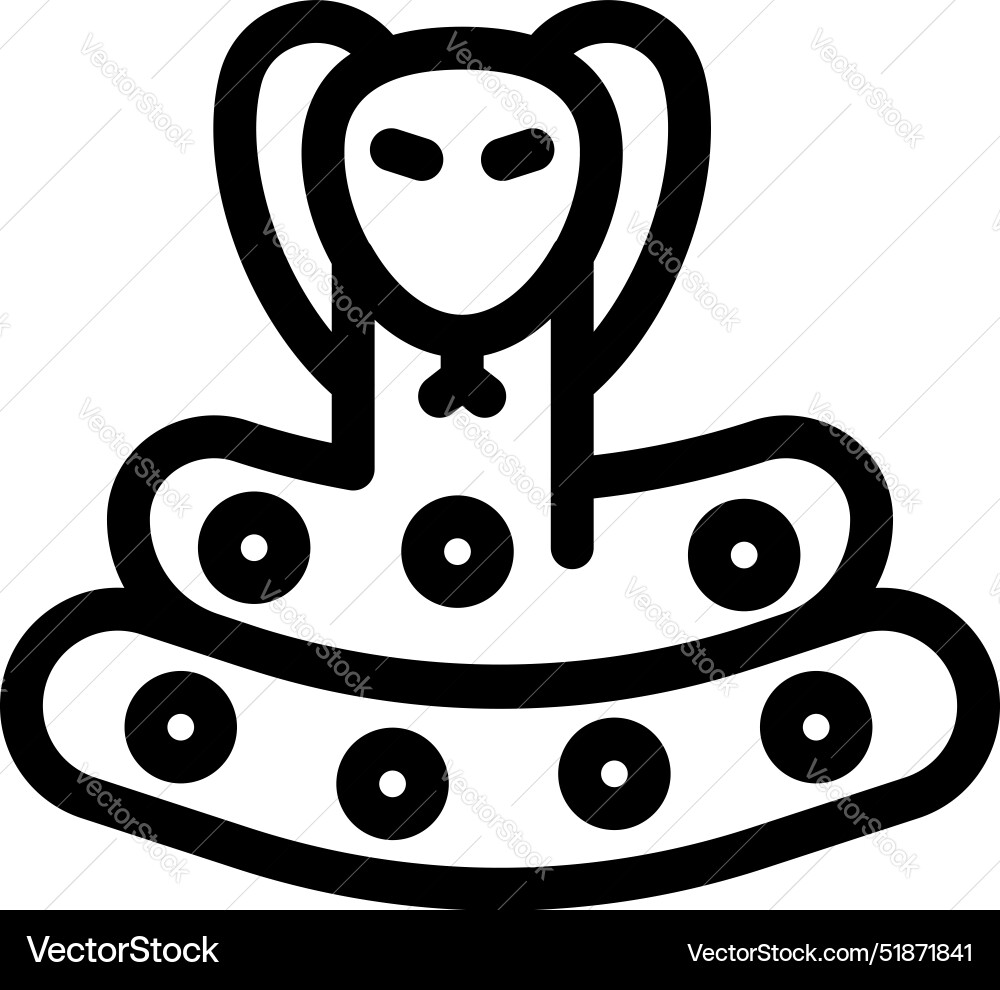 Cobra snake spreading its hood icon Royalty Free Vector