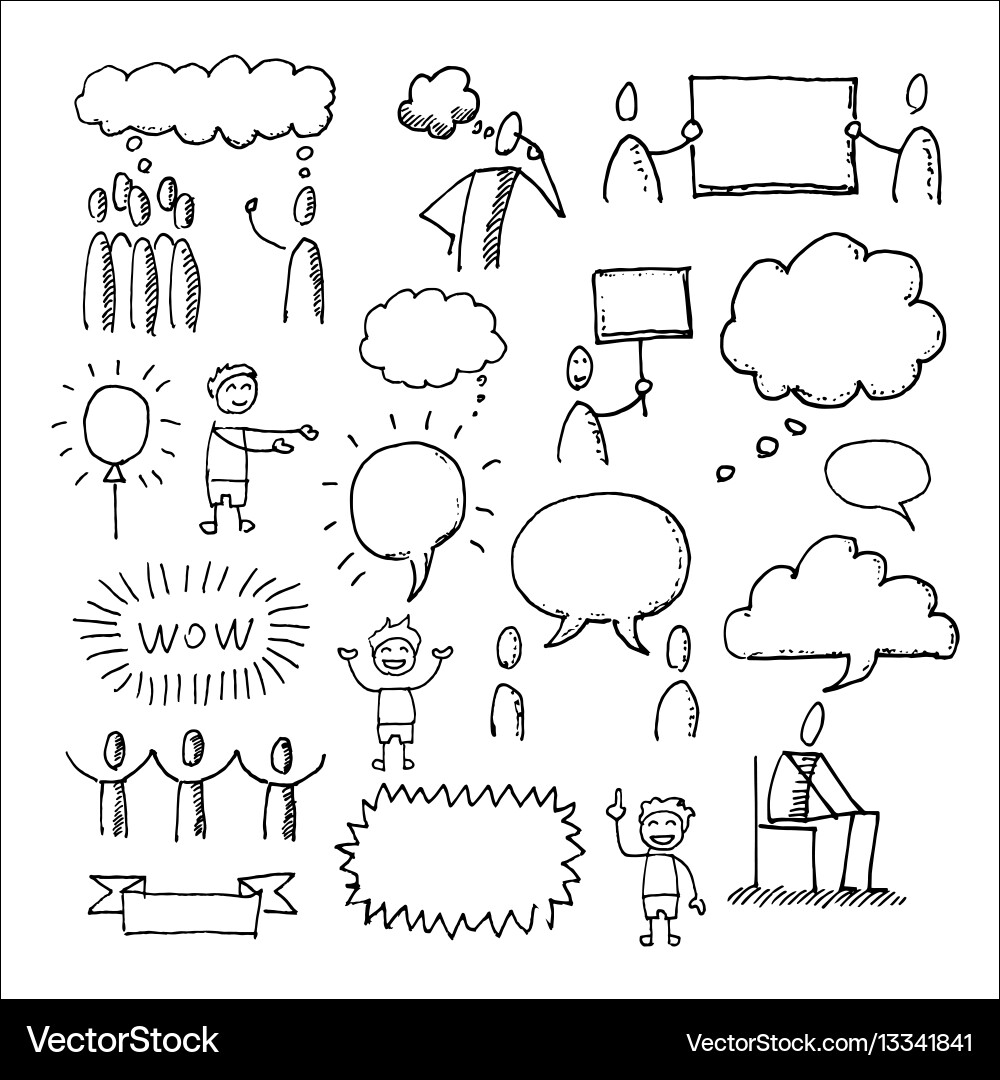 Communication Icons - Speech Bubbles & People Vector Image