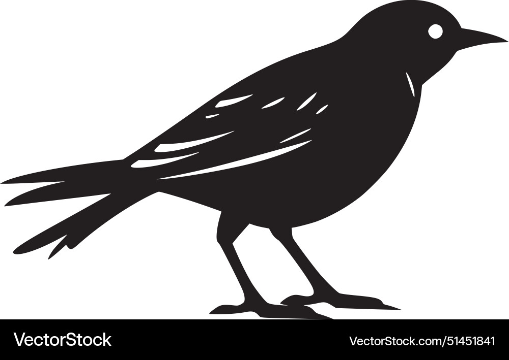 Crow - minimalist and flat logo Royalty Free Vector Image