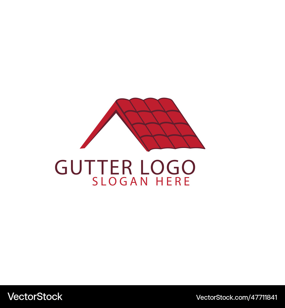 Gutter roofing logo design Royalty Free Vector Image