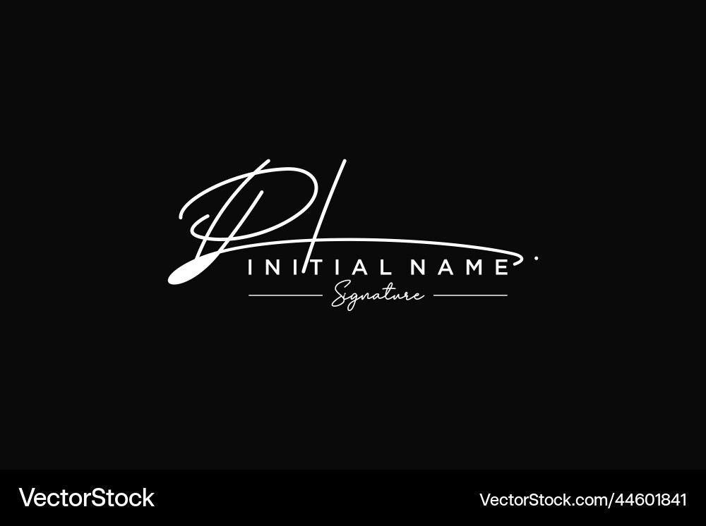 Initial pi signature logo template hand drawn Vector Image