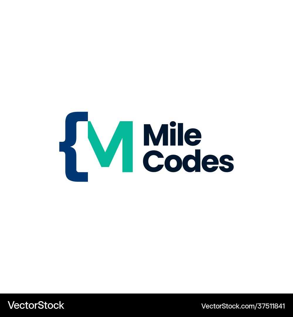 M letter mark code logo icon Royalty Free Vector Image
