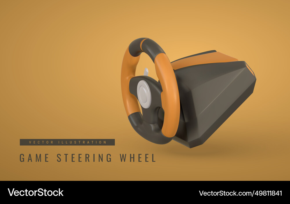 Realistic 3d game steering wheel stick Royalty Free Vector