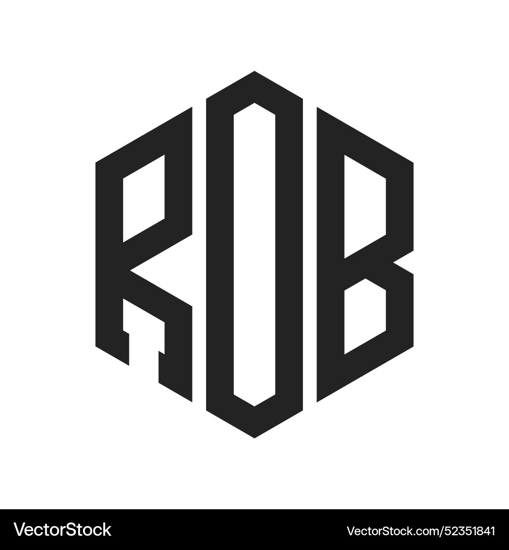 Rob logo design initial letter monogram Royalty Free Vector