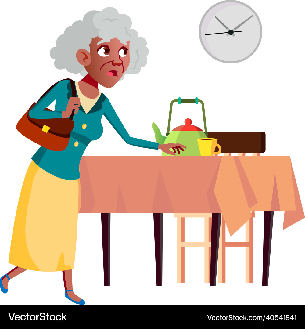 Running old woman hurry Royalty Free Vector Image
