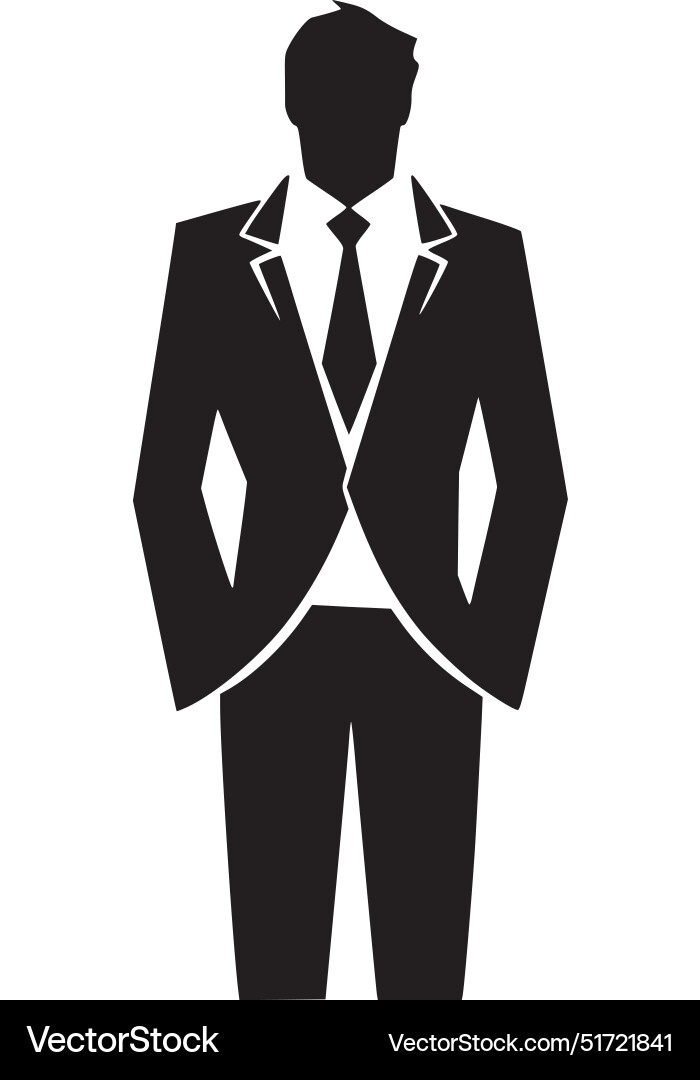 Suit - minimalist and flat logo Royalty Free Vector Image