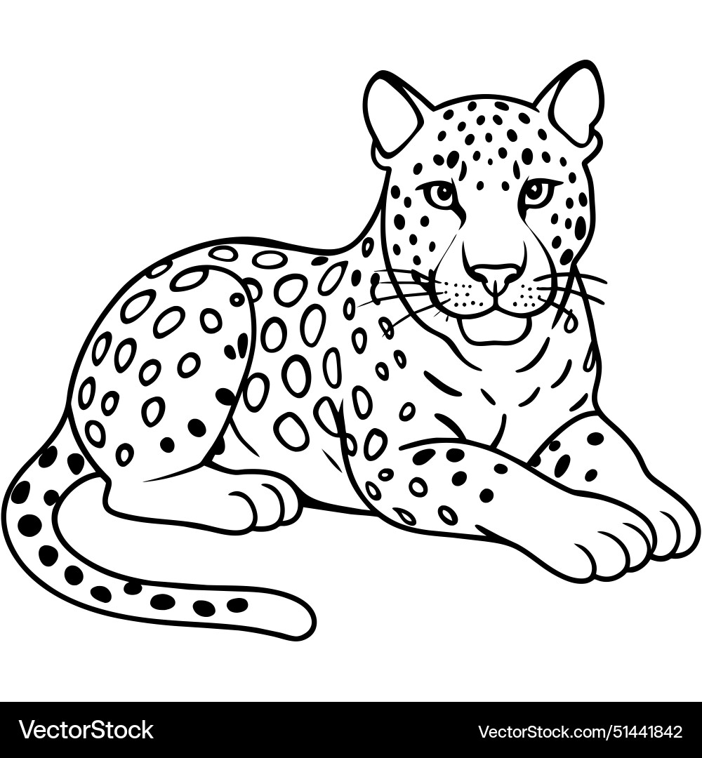 Amur leopard rests icon Royalty Free Vector Image