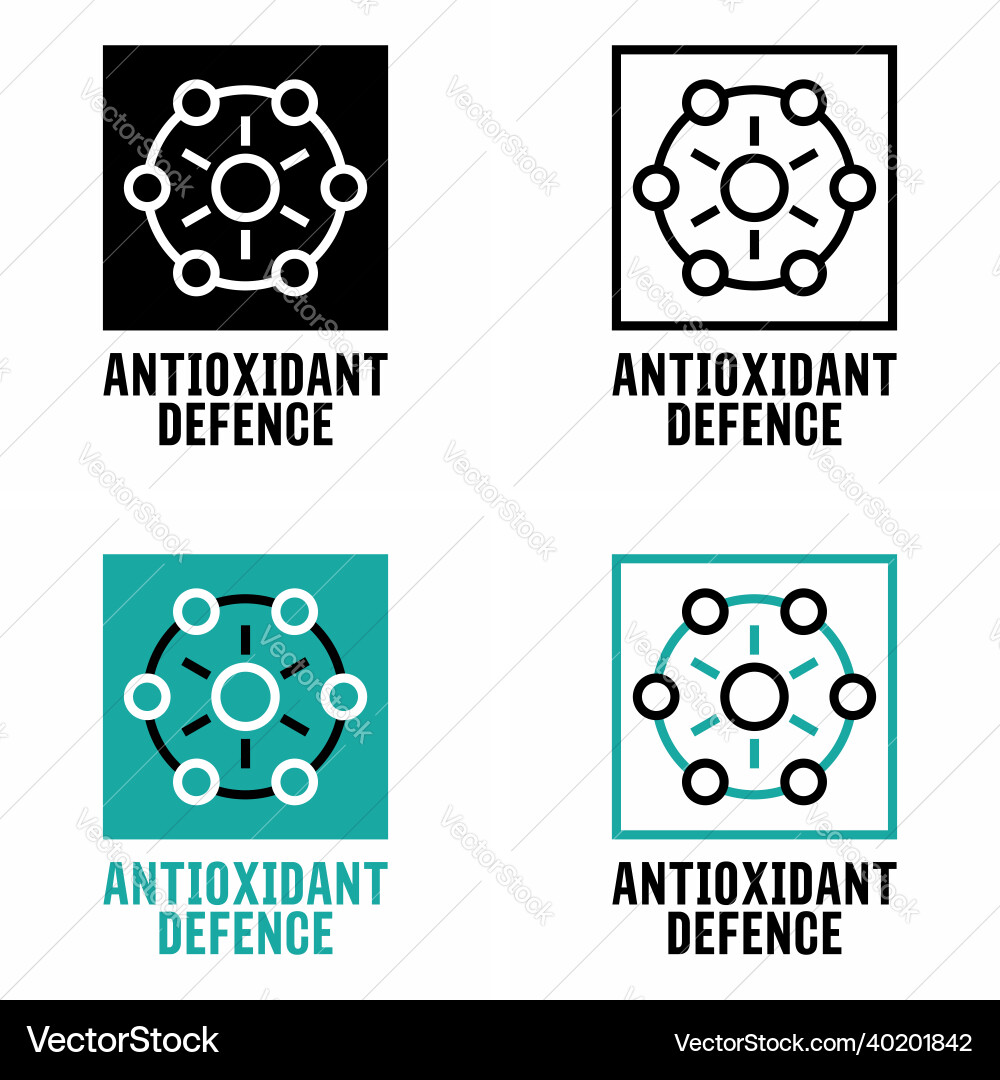 Antioxidant defence information sign Royalty Free Vector