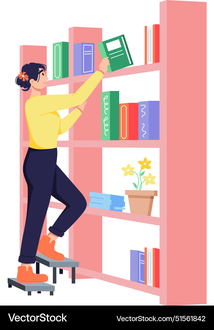 Arranging books Royalty Free Vector Image - VectorStock