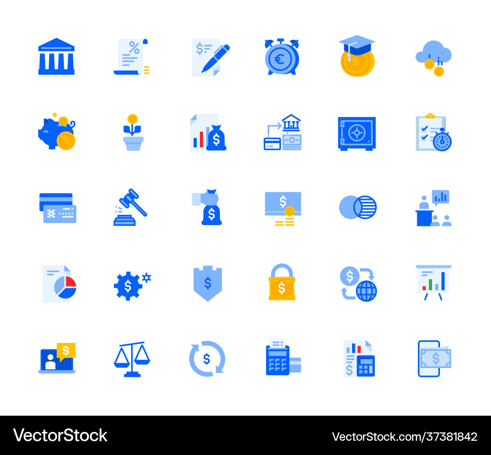 Banking icons set Royalty Free Vector Image - VectorStock