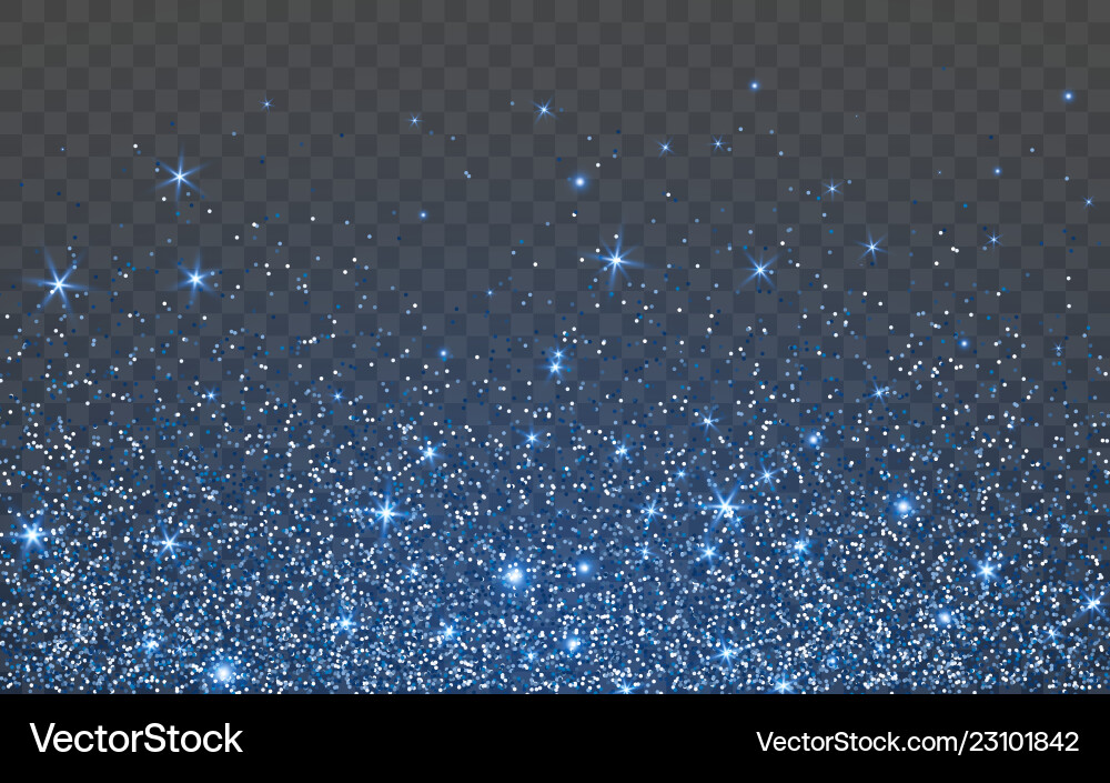 Blue glitter sparkle on a transparent background Vector Image