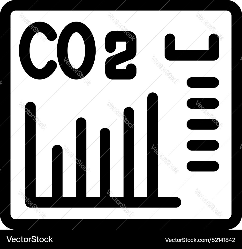 Carbon dioxide emission chart showing increasing Vector Image