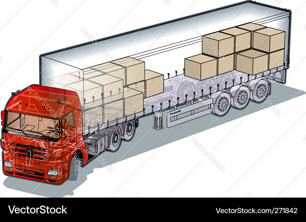 Cargo Truck Breakdown Royalty Free Vector Image