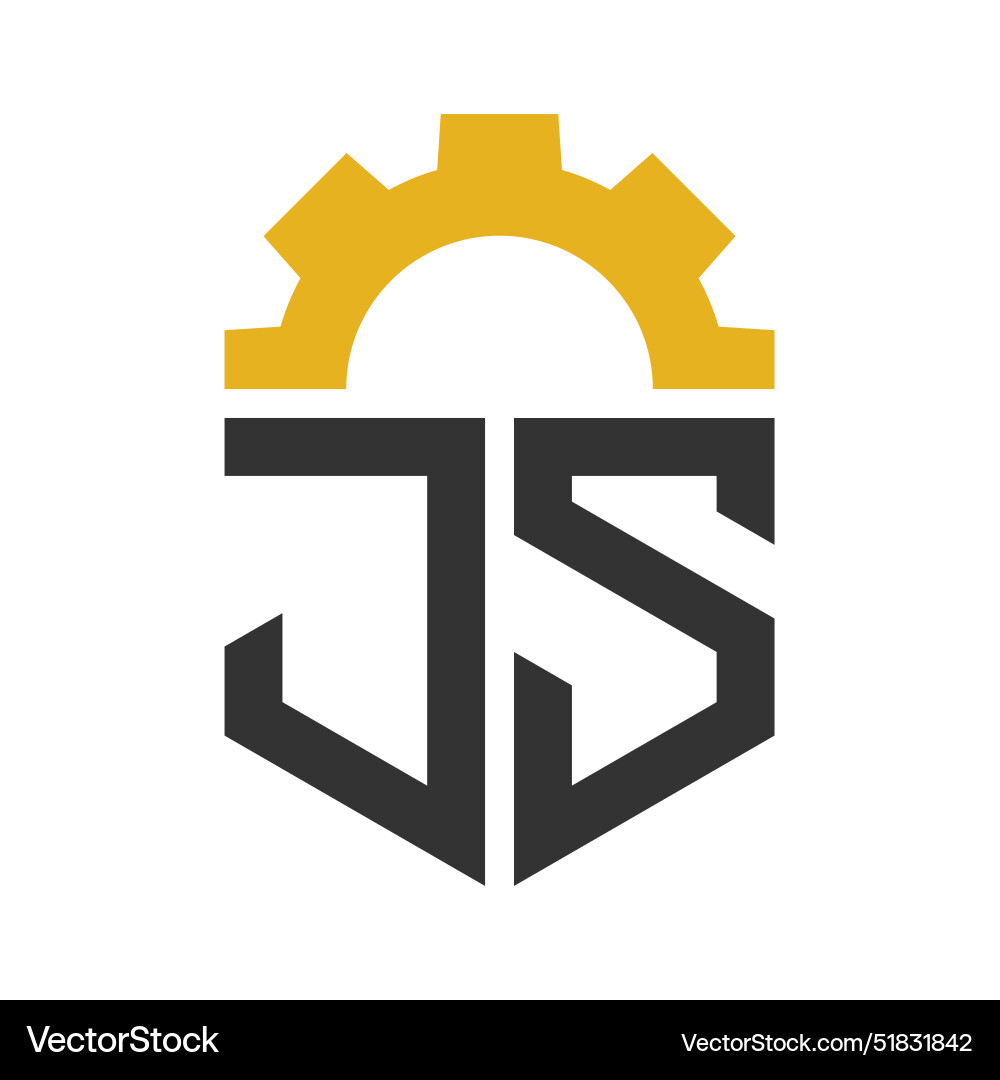 Letter js gear logo design for service center Vector Image