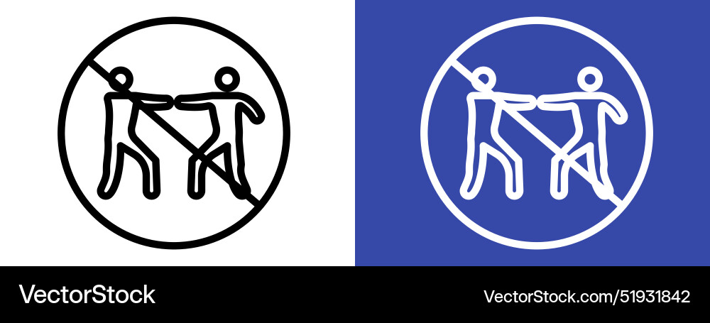 No fighting sign for violence prevention Vector Image
