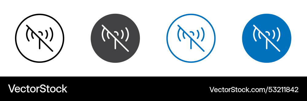 No network icon flat editable mark set Royalty Free Vector