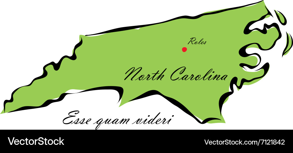North Carolina State Map Royalty Free Vector Image
